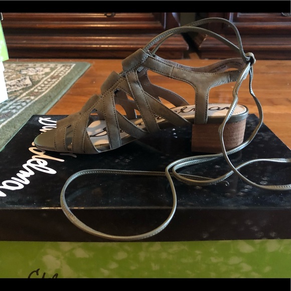 Sam Edelman | Shoes | Sam Edelman Moss Green Strappy Flat Sandals ...